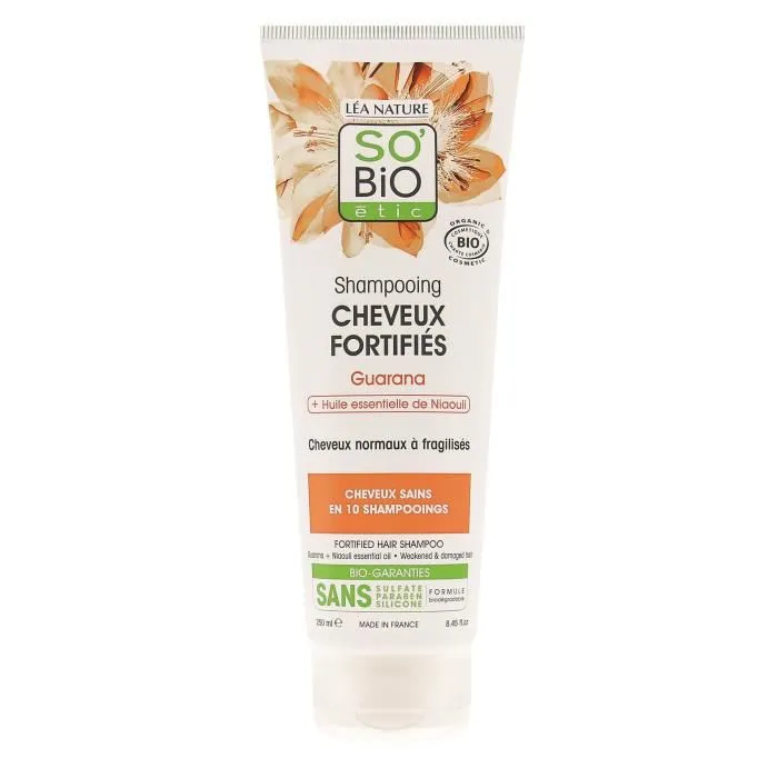 SO'BIO Shampoing Cheveux Fortifiés Au Guarana Bio 250ML - Yakami Online ...